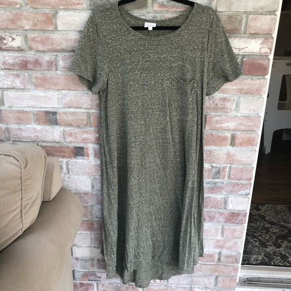 LuLaRoe | Dresses | Nwot Lularoe Heathered Hunter Green L Carly | Poshmark